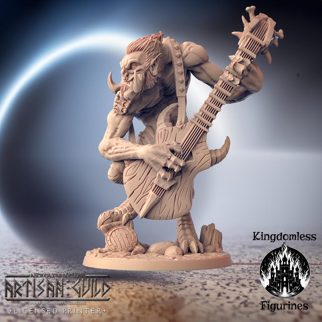 Troll Bard Guitarist Mini: Artisan Guild RPG Figurine - Etsy