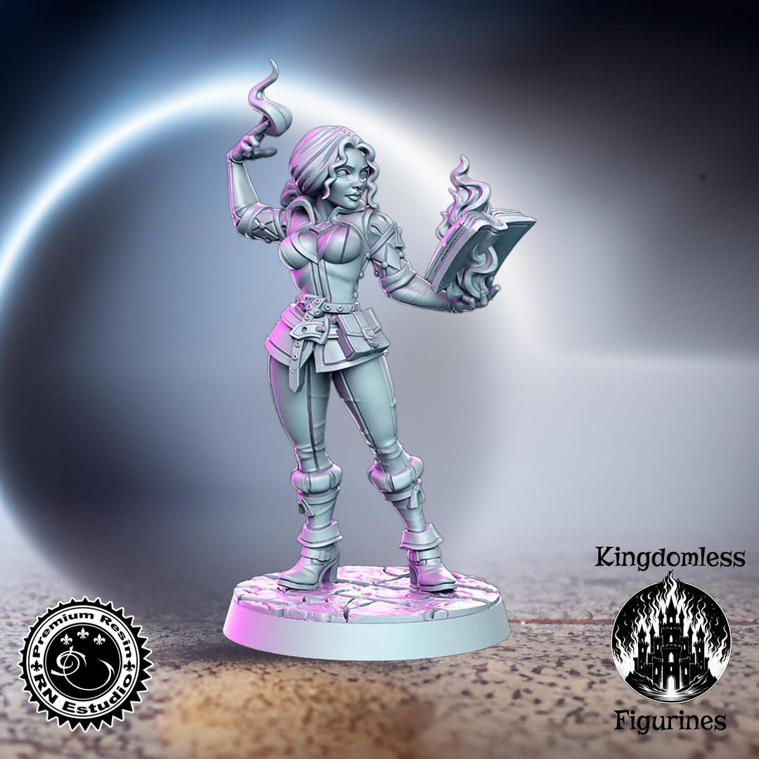 Female Mage Miniature: Dnd Tabletop RPG Gaming Figurine (28/32mm) - Etsy