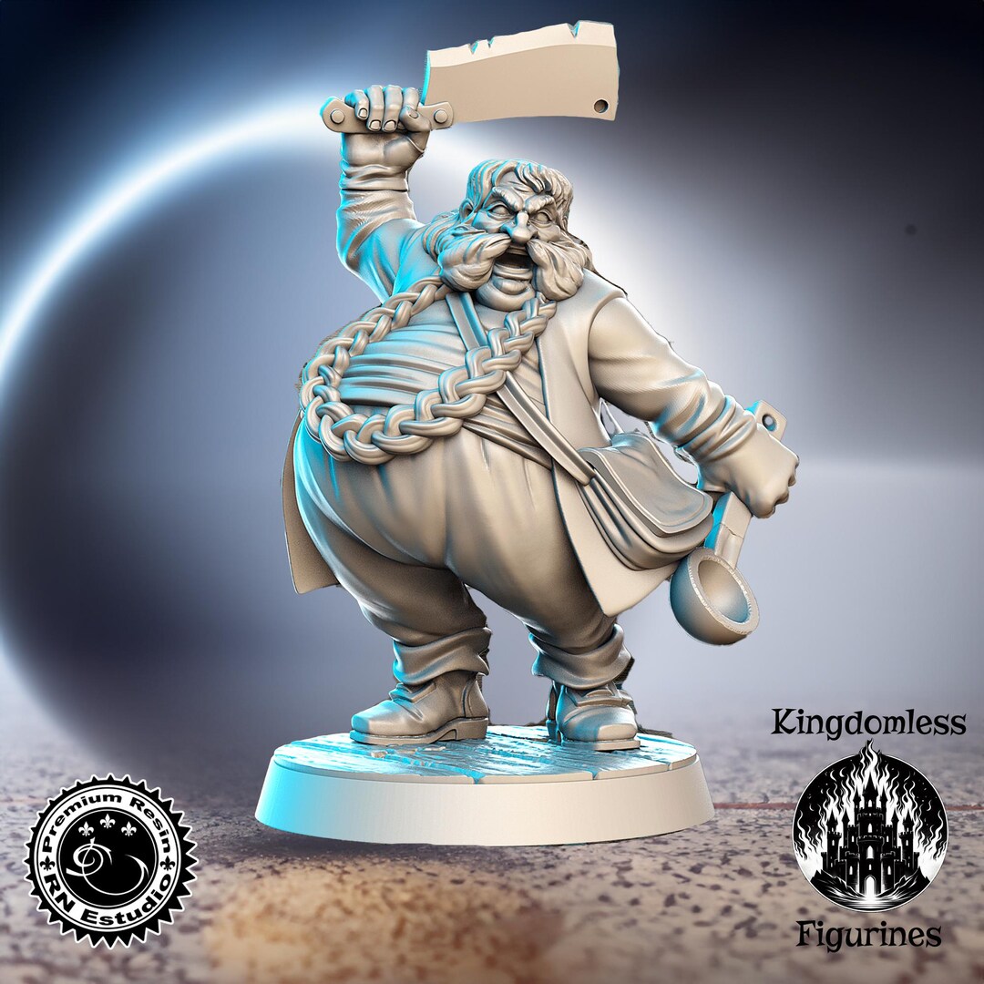 Dwarf Cook Miniature: RN Estudio RPG Dnd Mini Resin Model Kit - Etsy