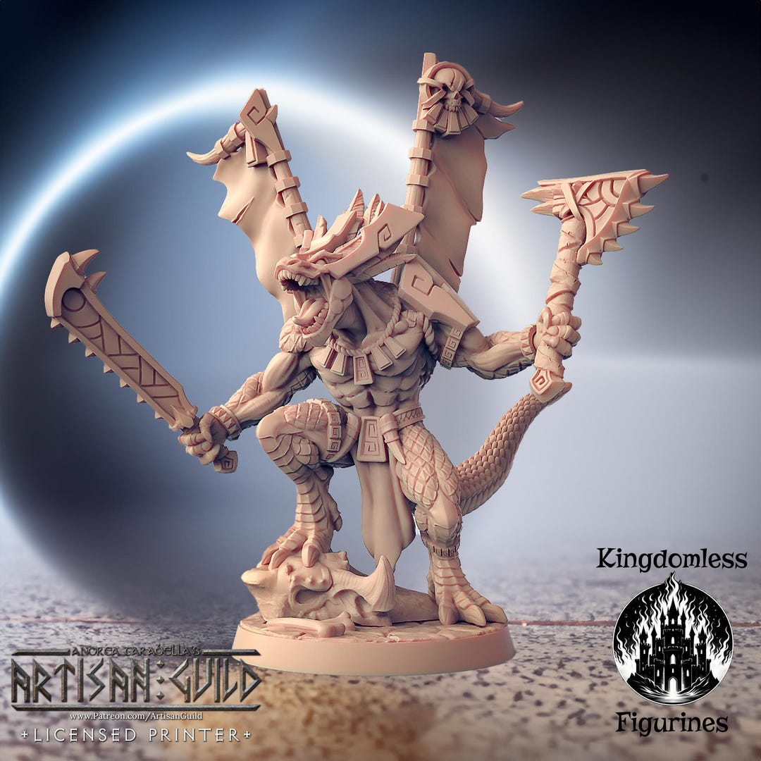 Lizardfolk Commander Mini | Dnd Tabletop RPG Miniature | D&D Figurines ...