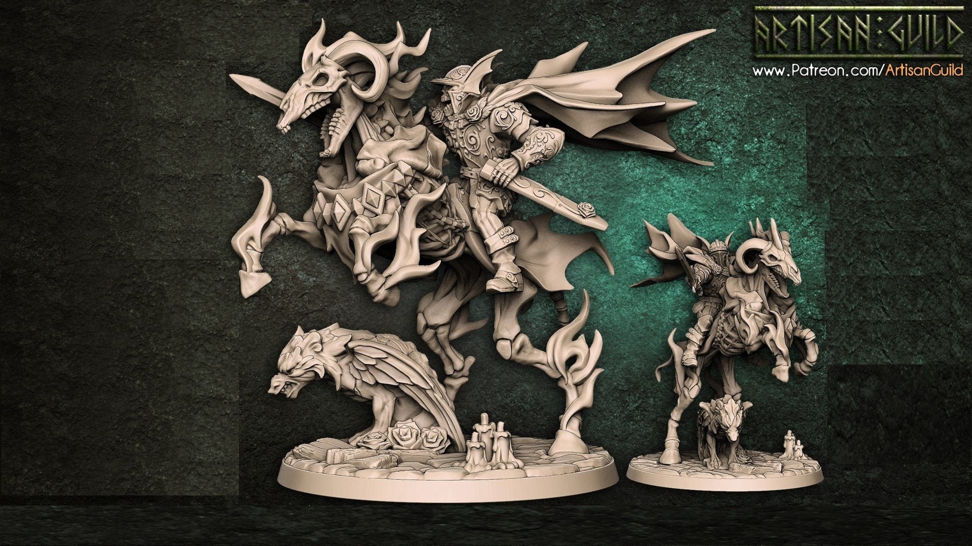 Undead Skeleton Horse Rider Champion DnD Miniature Tabletop | Etsy