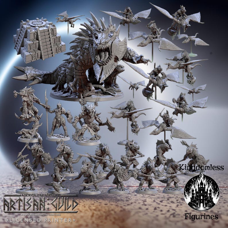 Lizardmen of Falgor's Swamp Miniature Full Set | Artisan Guild RPG ...