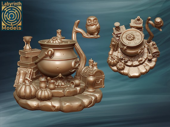 Witch Cauldron Dnd Miniature Tabletop RPG Dnd Mini D&D - Etsy