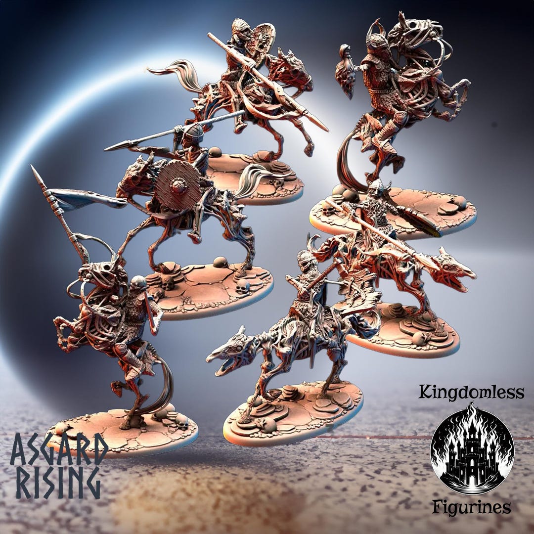 Undead Skeleton Rider Miniature | Asgard Rising Draugr Calvary, Dnd RPG ...