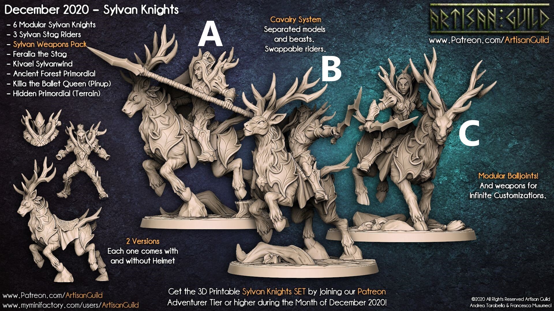 Elf Knight Stag Rider Mini / DnD Tabletop RPG Miniature / D&D | Etsy