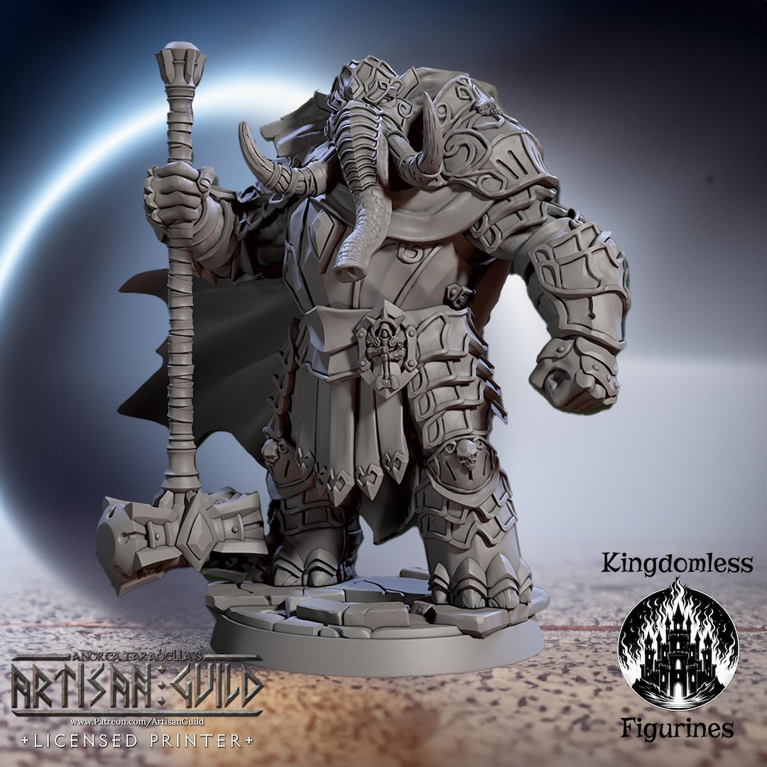 Elephant Champion Dnd Miniature, Tabletop RPG Dnd Mini, D&D Figurines ...