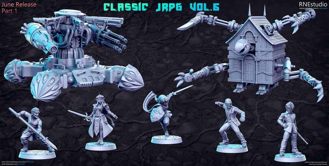 Classic JRPG Vol 6 Full Set Dnd Miniature, Tabletop RPG Dnd Mini, D&D ...