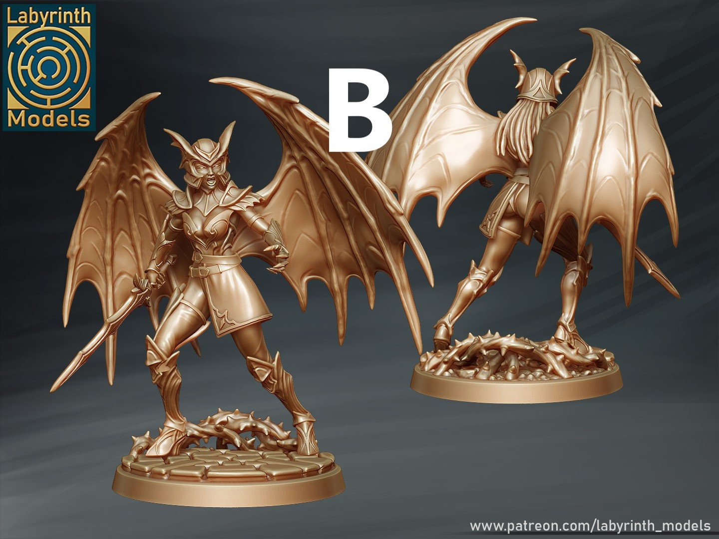 Winged Dark Valkyrie Dnd Miniature Tabletop RPG Dnd Mini D&D - Etsy