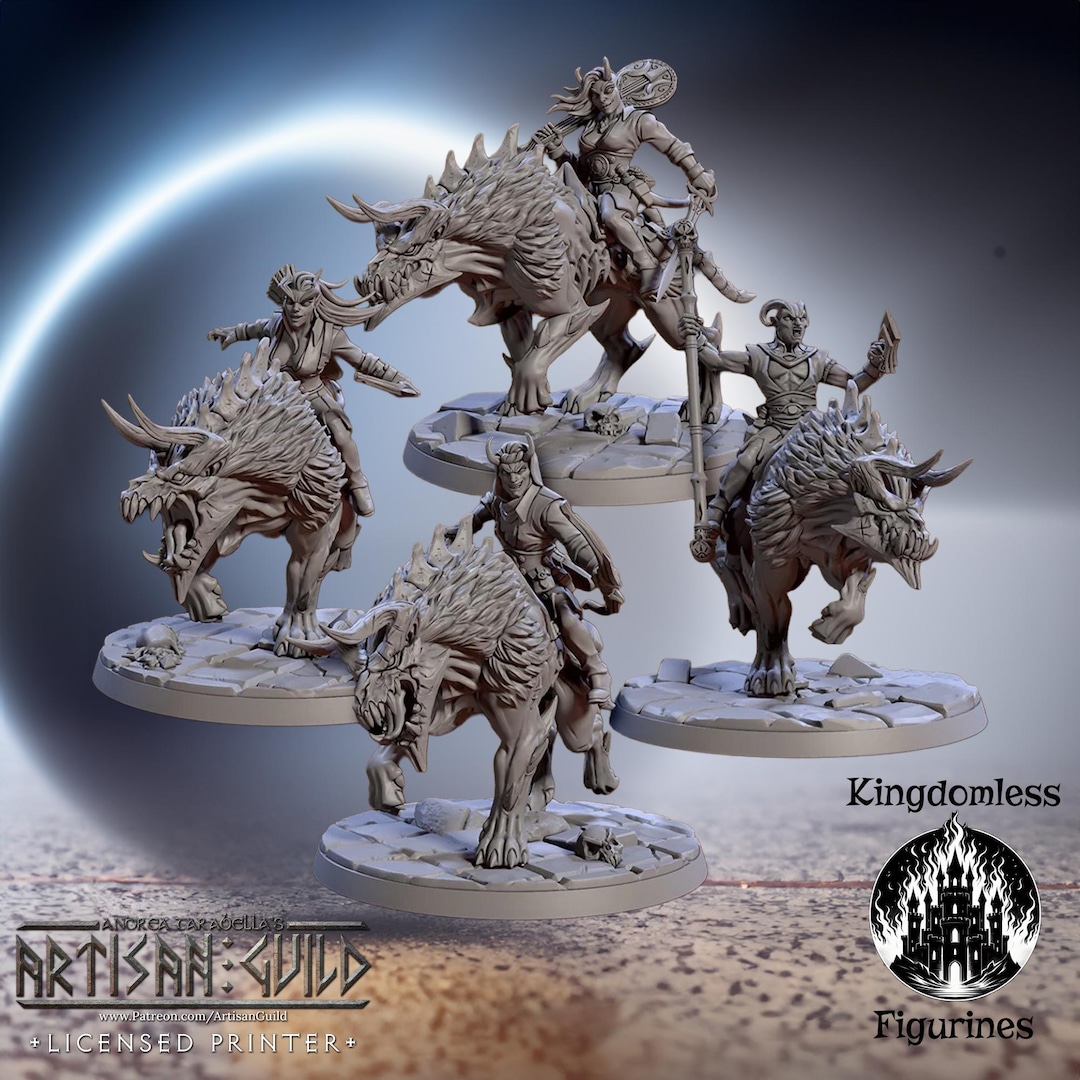 Tiefling Hound Riders Miniature | Dnd, Pathfinder RPG Miniatures ...