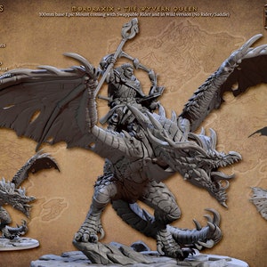 Wyvern Queen Rider Dnd Miniature, Tabletop RPG Dnd Mini, D&D Figurines ...
