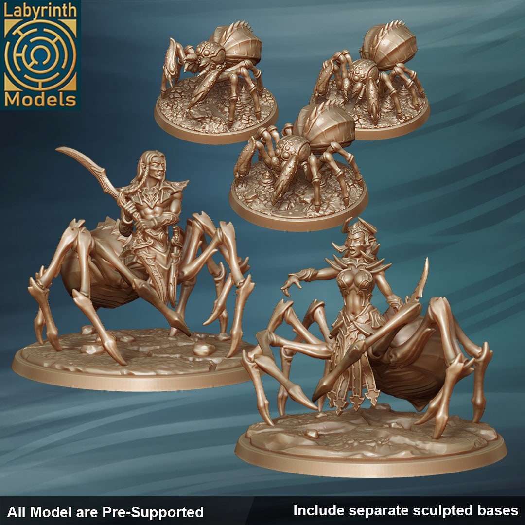 Dark Elf Drider Dnd Miniature, Tabletop RPG Dnd Mini, D&D Figurines ...