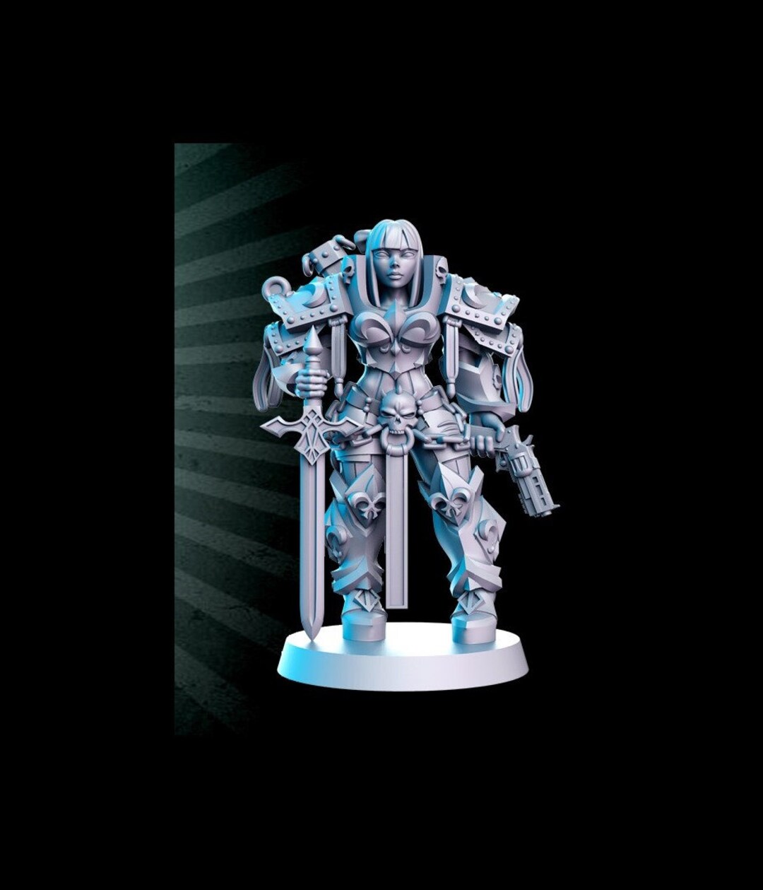 Scifi Warrior Nun Female Dnd Miniature Tabletop RPG Dnd Mini D&D ...