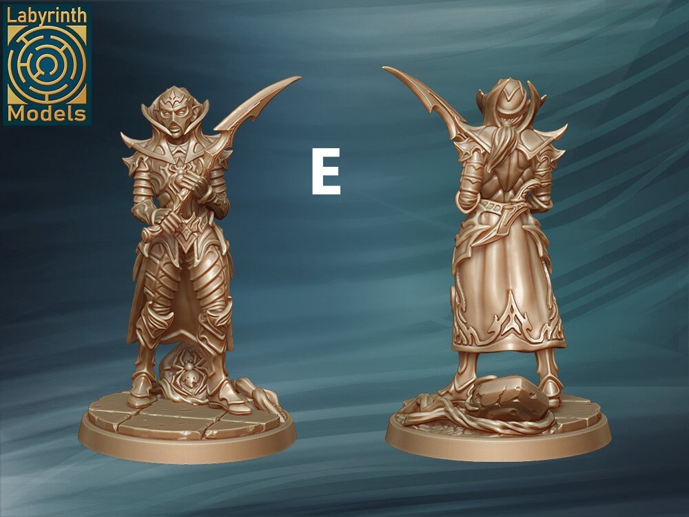 Dark Elf Warriors Dnd Miniature Tabletop RPG Dnd Mini D&D - Etsy