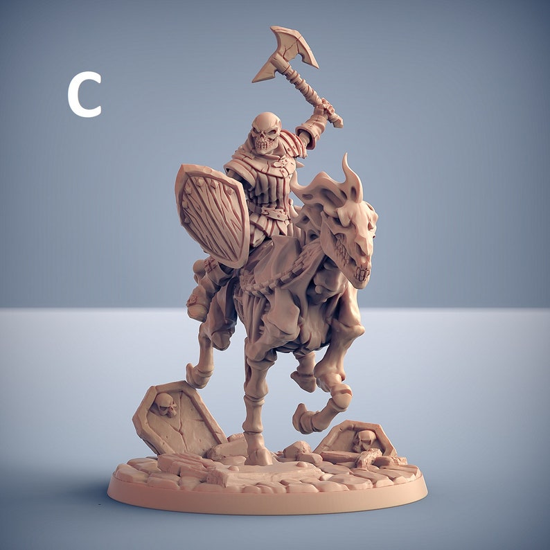 Undead Skeleton Horse Rider Dnd Miniature Tabletop RPG Mini | Etsy