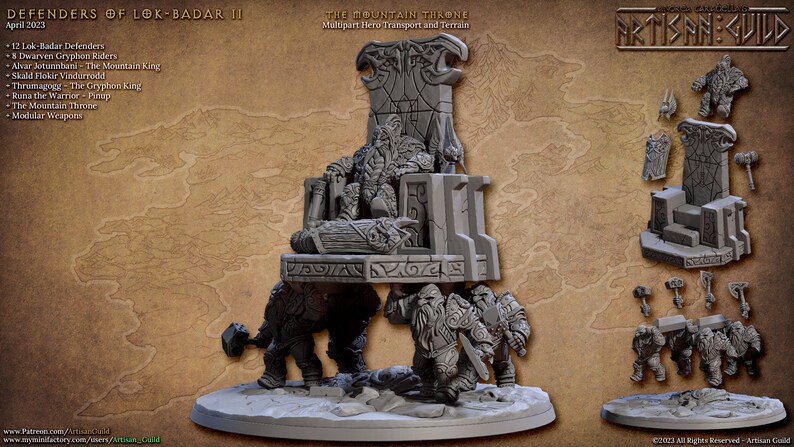 Dwarven King on Throne Miniature | Artisan Guild RPG D&D Mini - Etsy