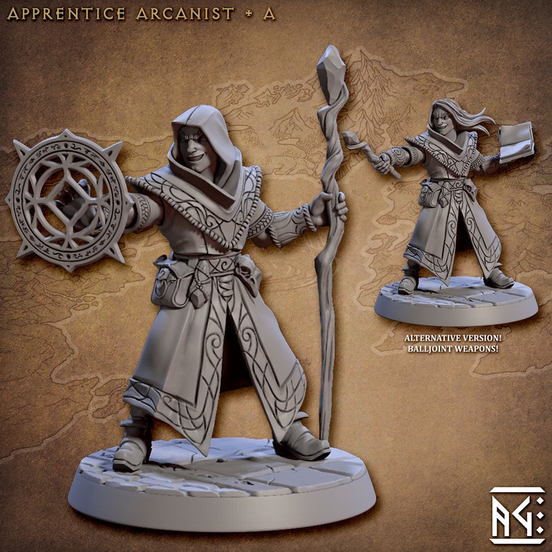 Apprentice Mage Miniature | Artisan Guild Dnd RPG Figure - Etsy