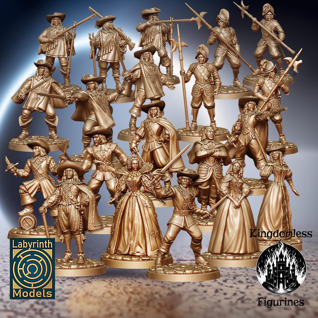 The Three Musketeers Dnd Miniature Set: Tabletop RPG Miniatures ...