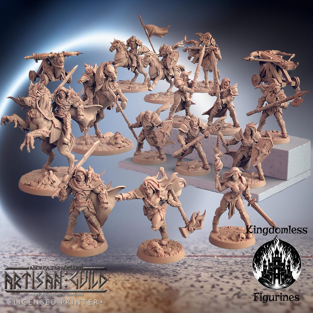 Human Fighters Guild Miniature Set | Modular Dnd Mini, Artisan Guild - Etsy
