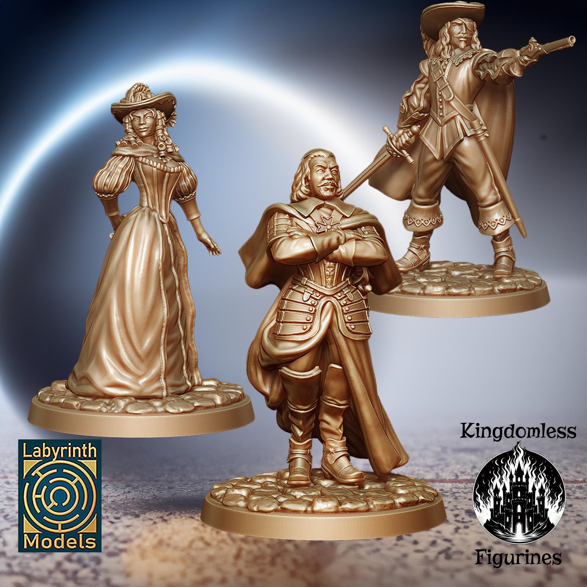 The Three Musketeers Dnd Miniature Set: Tabletop RPG Miniatures ...