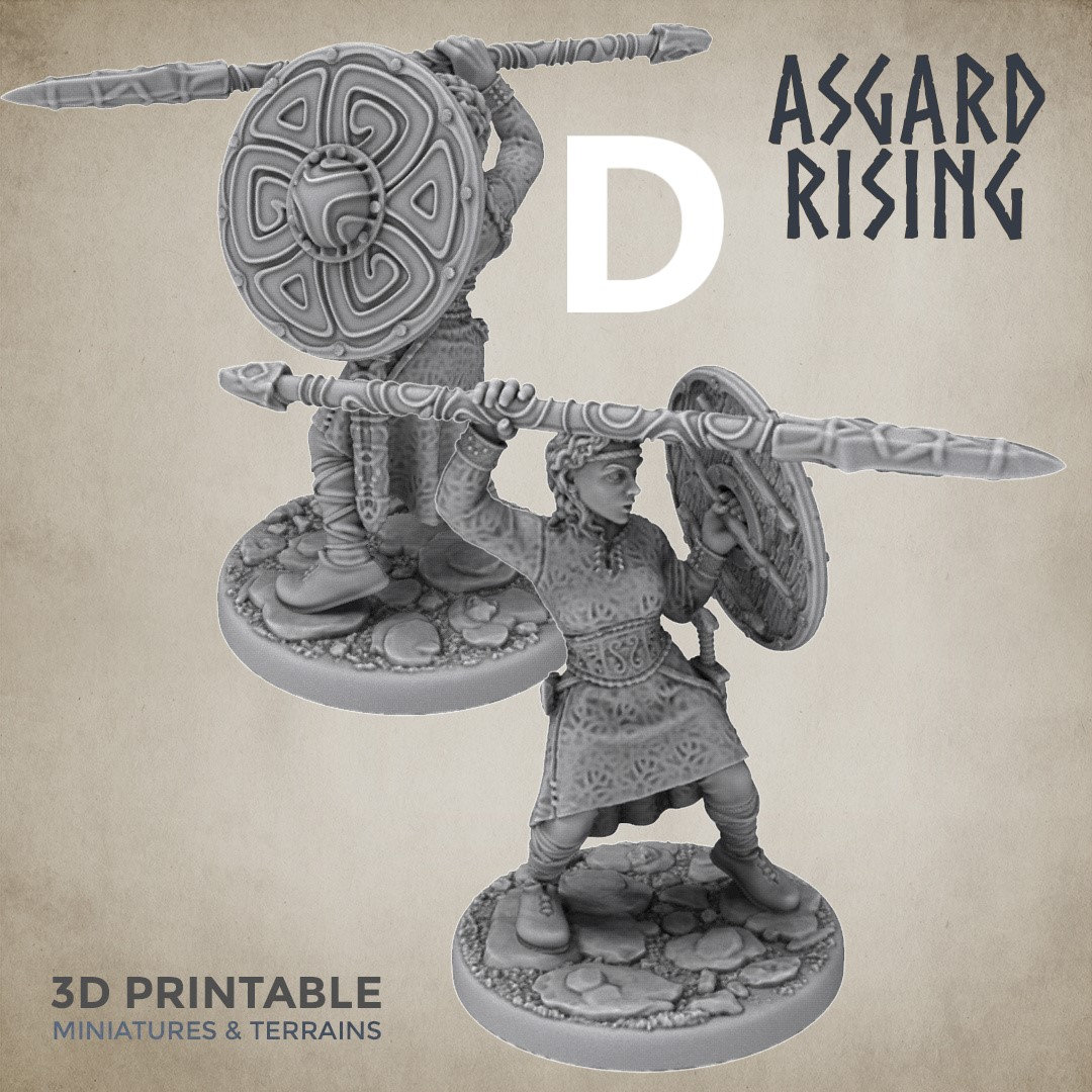 Viking Shield Maidens DND Miniature Dnd Tabletop RPG Mini | Etsy