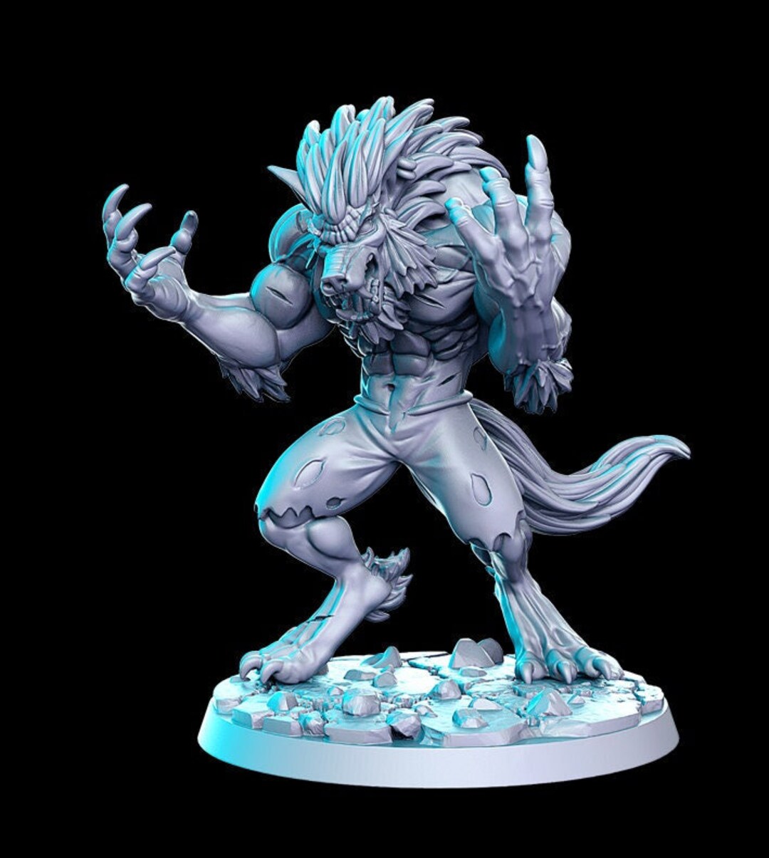 Enraged Wolfman Dnd Miniature, Tabletop RPG Dnd Mini, D&D Figurines ...