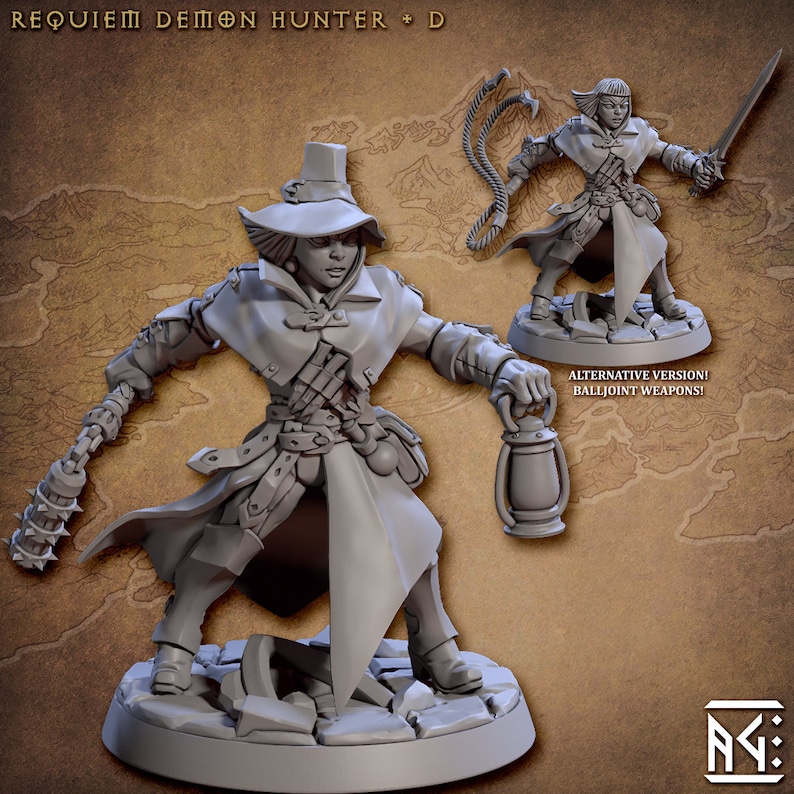 Demon Hunters Dnd Miniature | Artisan Guild Modular, Tabletop RPG Mini ...