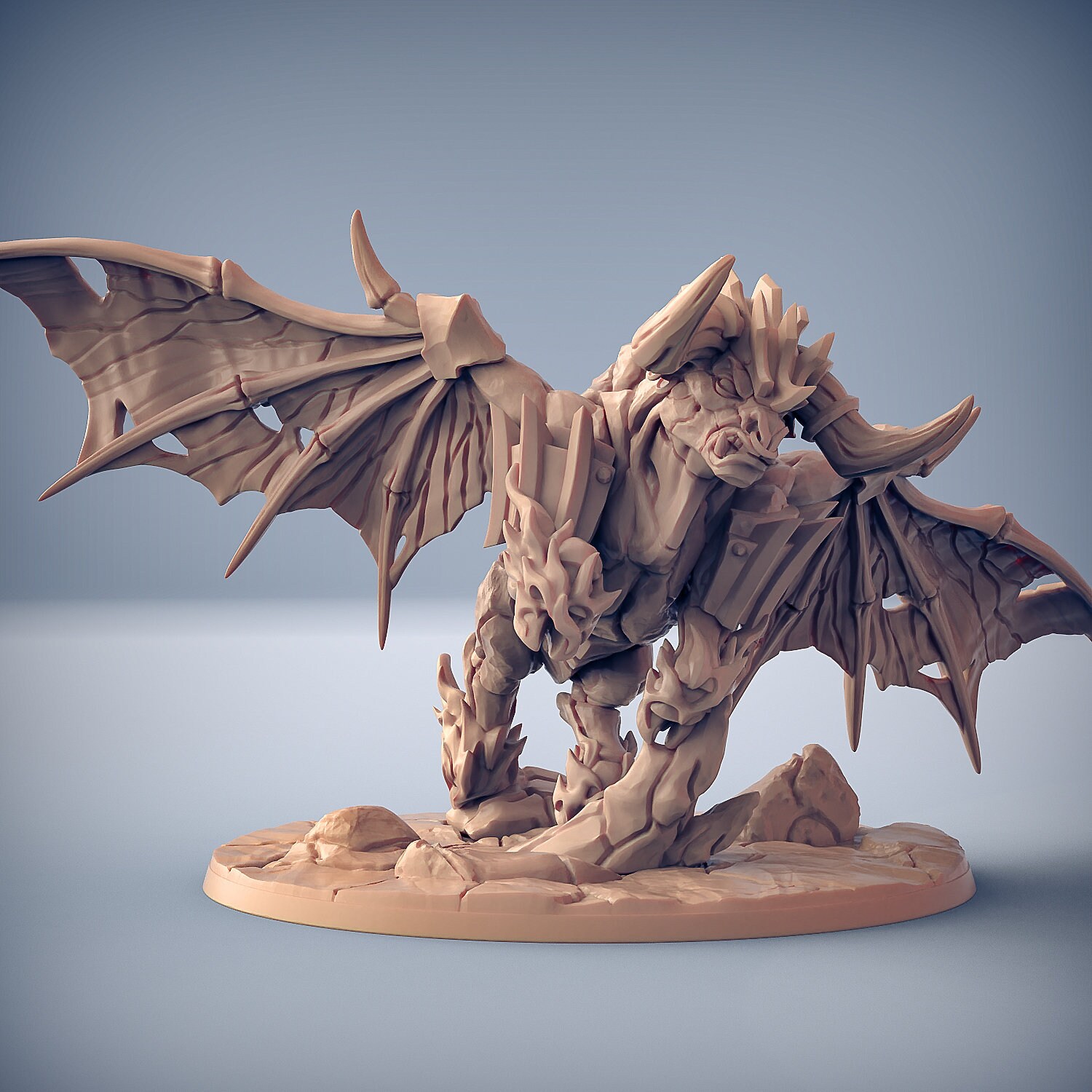 Winged Bull Dwarven Rider Dnd Miniature Tabletop RPG Dnd - Etsy