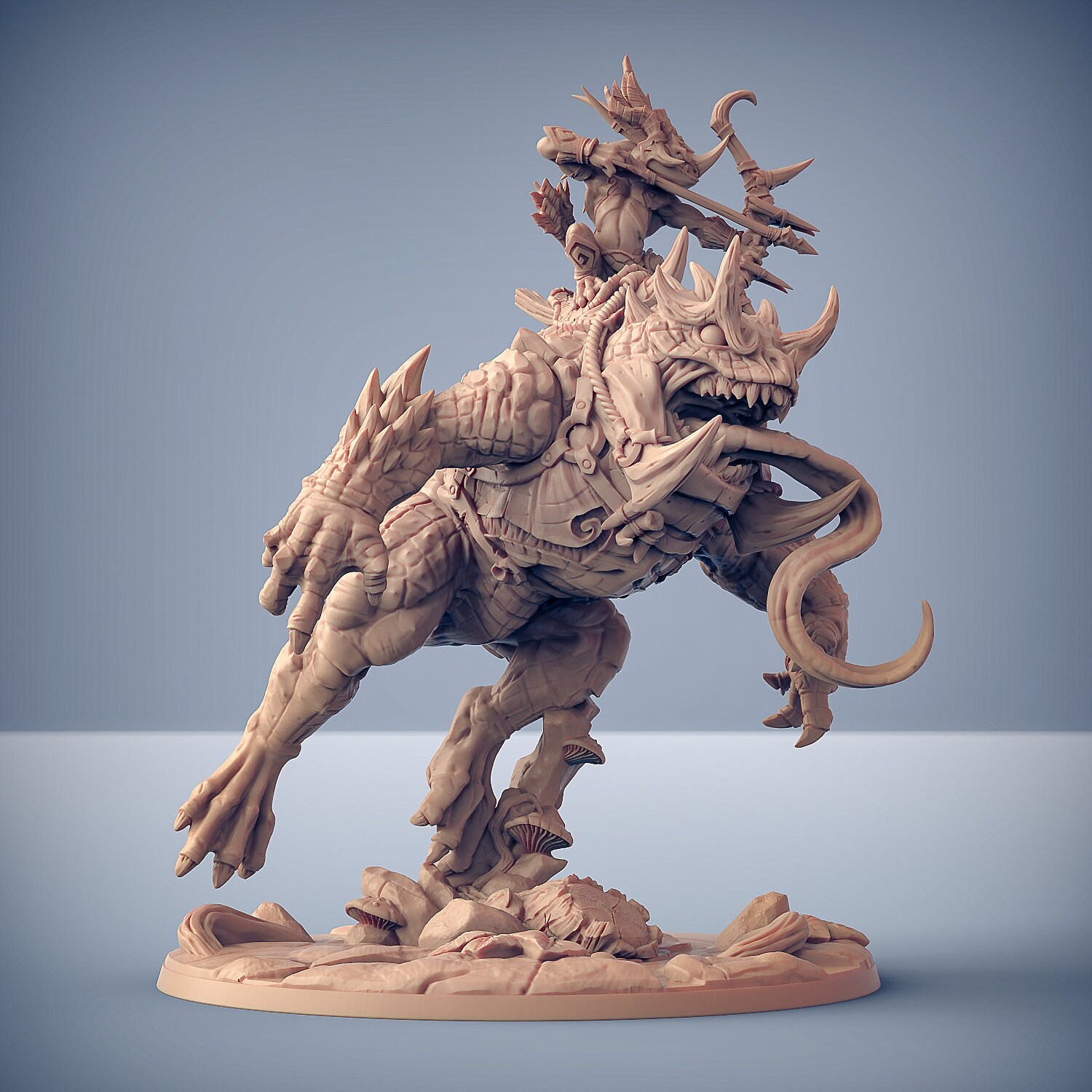 Swamp Demon Frog Rider Dnd Miniature Tabletop RPG Dnd Mini - Etsy