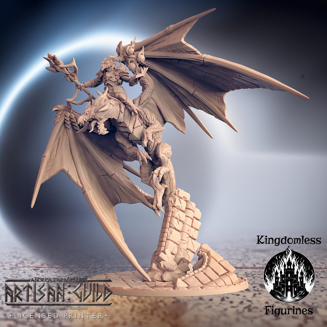 Dnd Dragonborn Dragon Rider Mini | Tabletop RPG Miniature | D&D ...