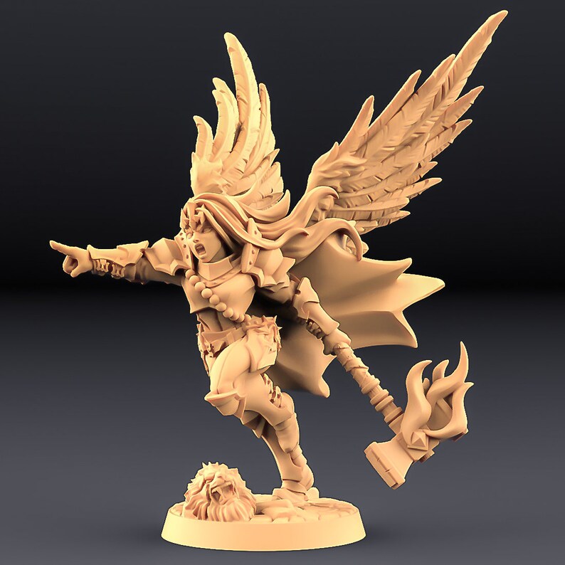 Dnd Human Female Warrior Angel Mini Tabletop RPG Miniature - Etsy