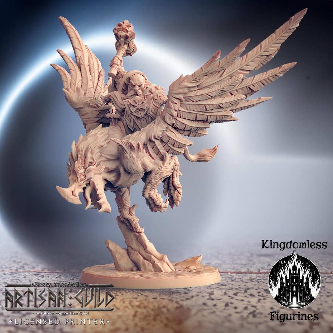 Dwarf Gryphon Rider Miniature: Artisan Guild RPG Figurine - Etsy