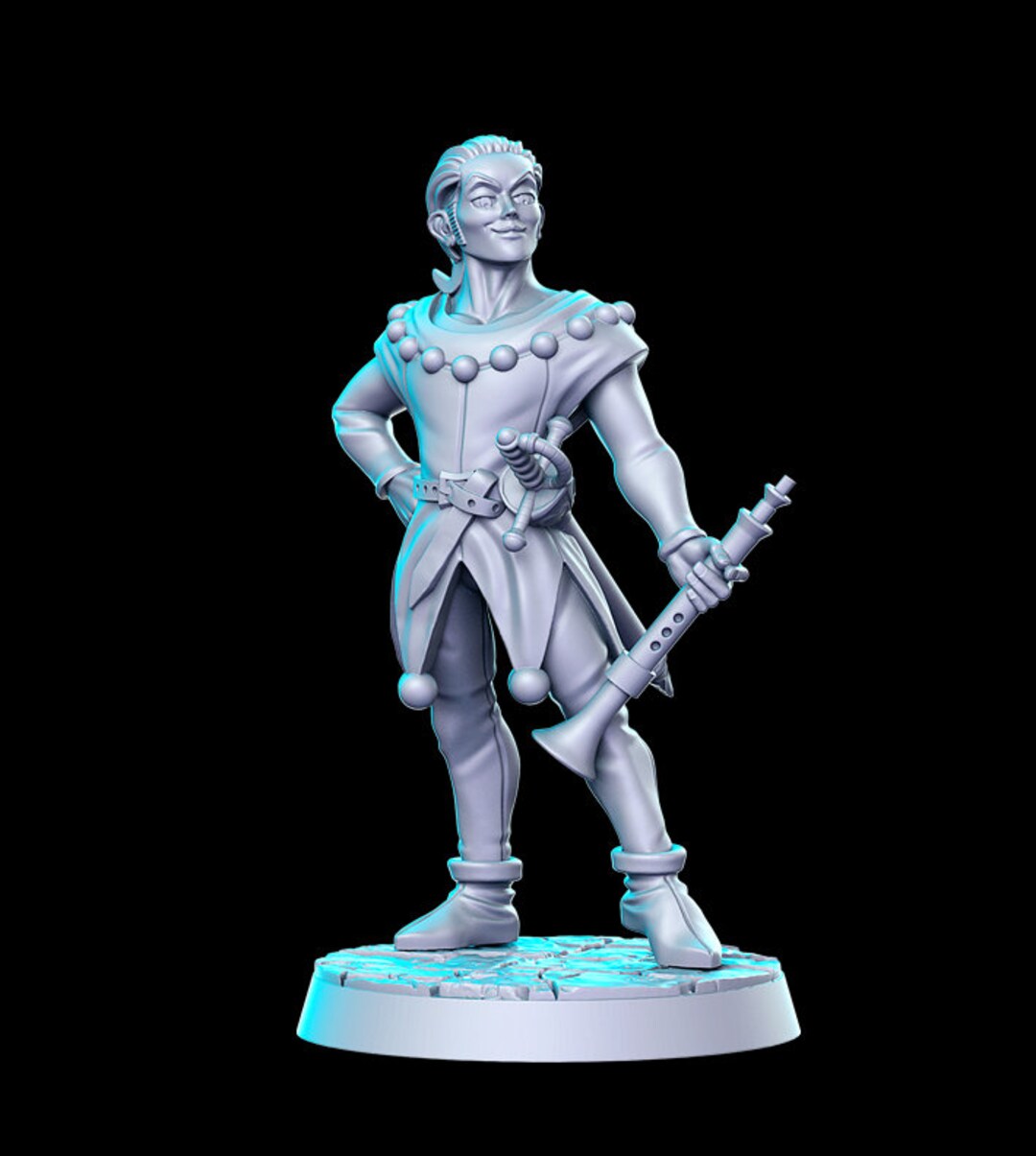 Human Bard Dnd Miniature | Tabletop RPG Dnd Mini | D&D Figurines ...