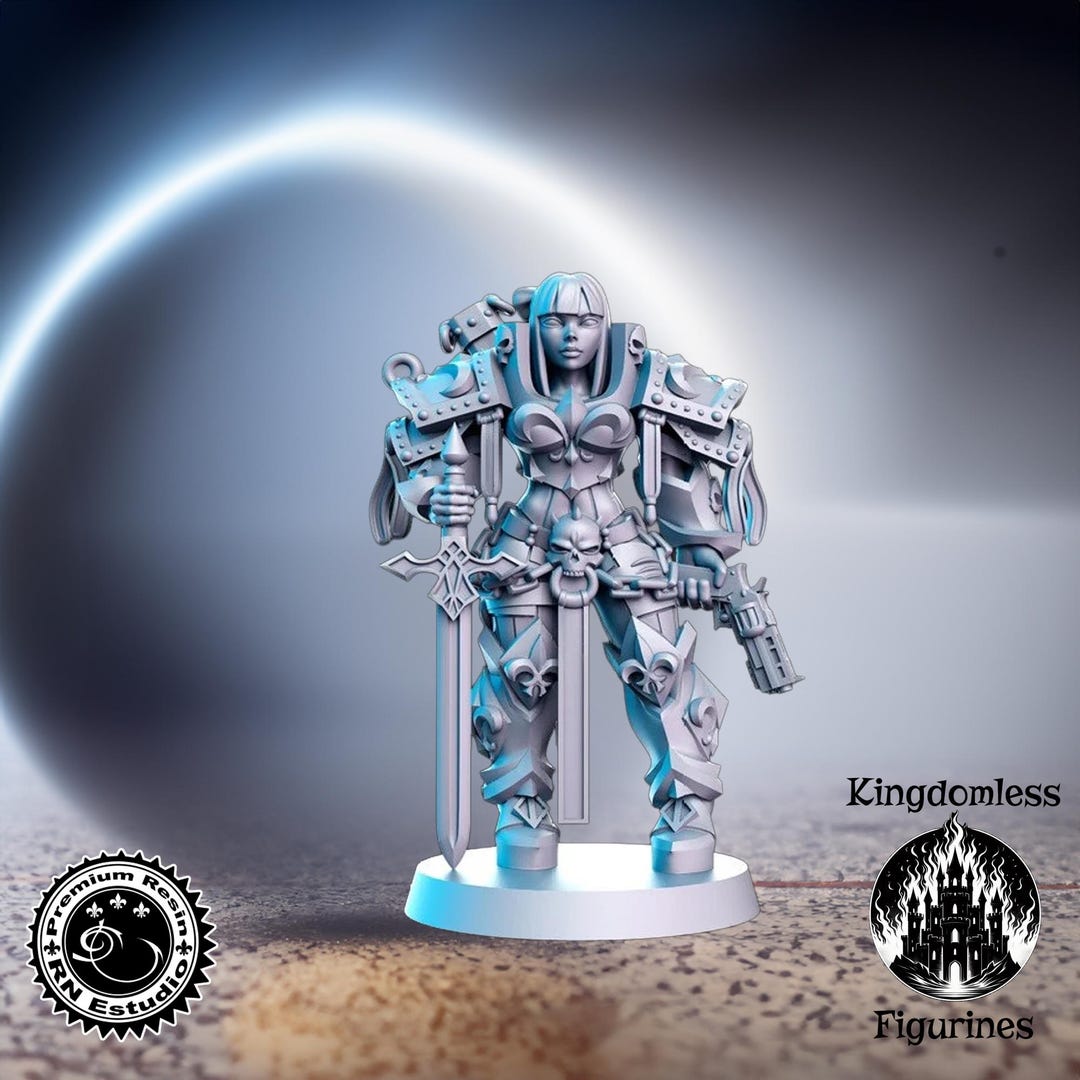 Scifi Warrior Nun Female Dnd Miniature | Tabletop RPG Dnd Mini | D&D ...