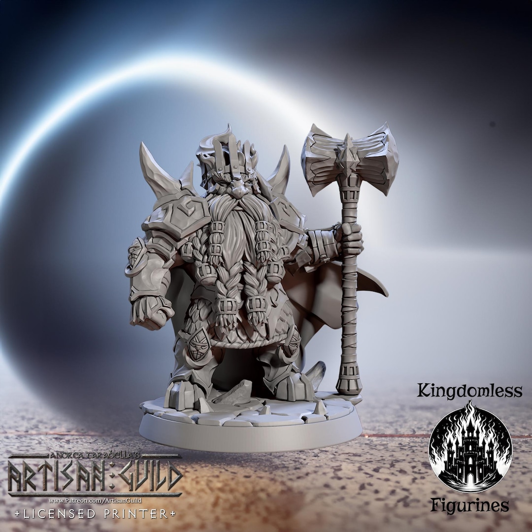 Dwarven Emperor Miniature: Artisan Guild RPG Figurine, Modular Dnd Mini ...