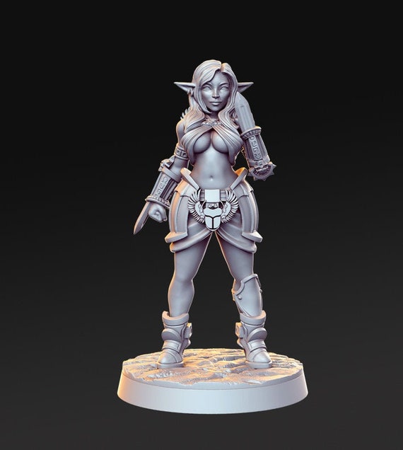 Female Elf Assassin Dnd Miniature Tabletop Rpg Dnd Mini Etsy