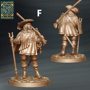 Musketeer Swordsmen Dnd Miniature, Tabletop RPG Dnd Mini, D&D Figurines ...
