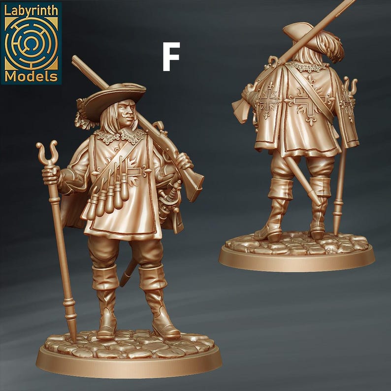 Musketeer Swordsmen Miniature Set: Resin Tabletop RPG, Dnd Gaming - Etsy