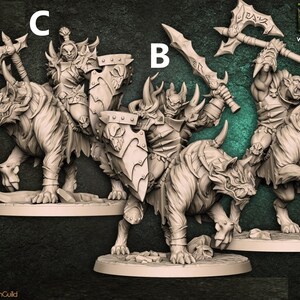 Orc Worg Rider Mini Dnd Tabletop RPG Miniature D&D Figurines Pathfinder ...