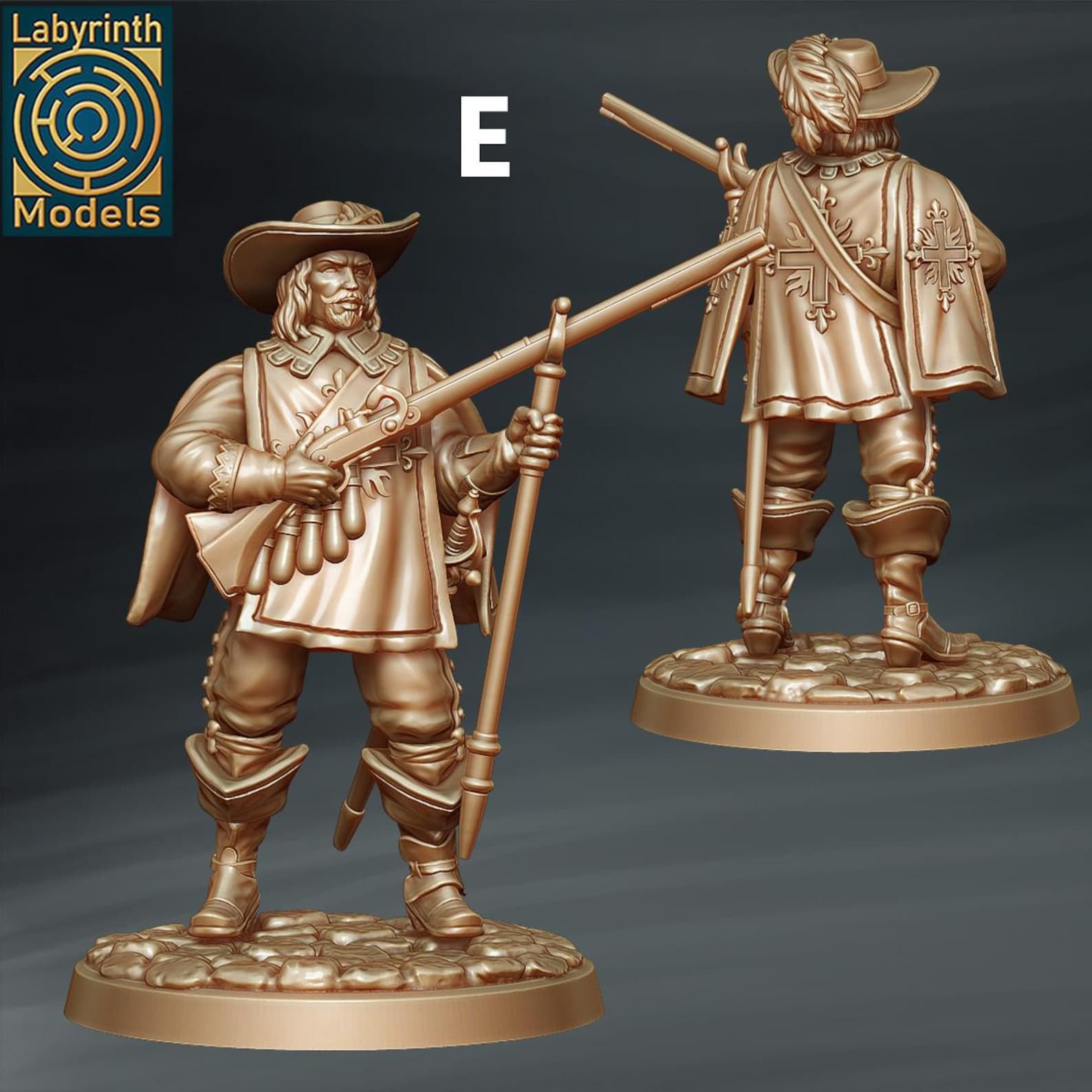 Musketeer Swordsmen Miniature Set: Resin Tabletop RPG, Dnd Gaming - Etsy