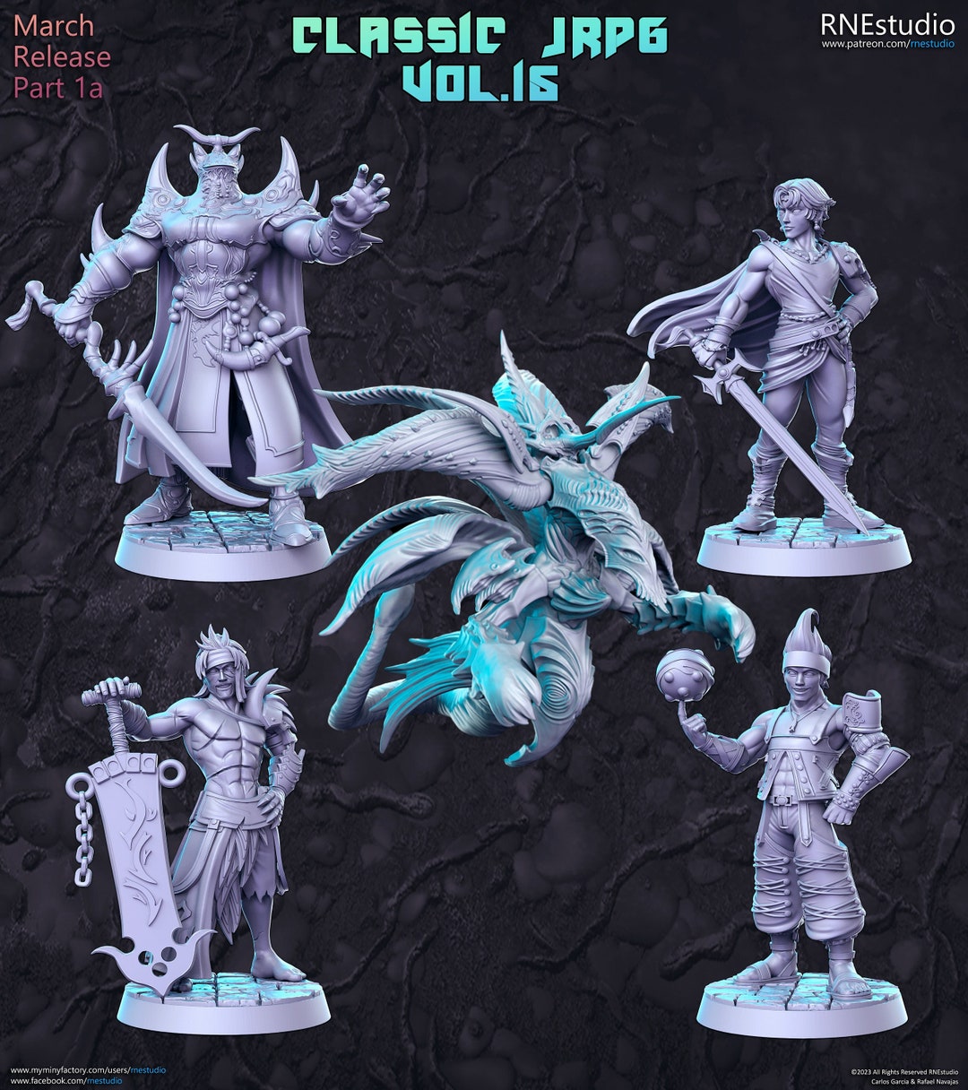 Classic JRPG Vol 15 Full Set Dnd Miniature, Tabletop RPG Dnd Mini, D&D ...
