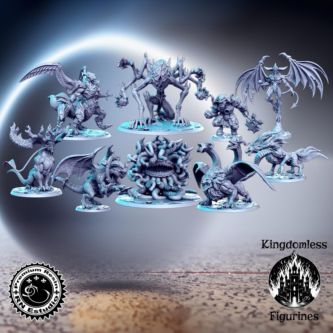 RPG Monster Set, Resin Dnd Miniature Figurines, RN Estudio - Etsy