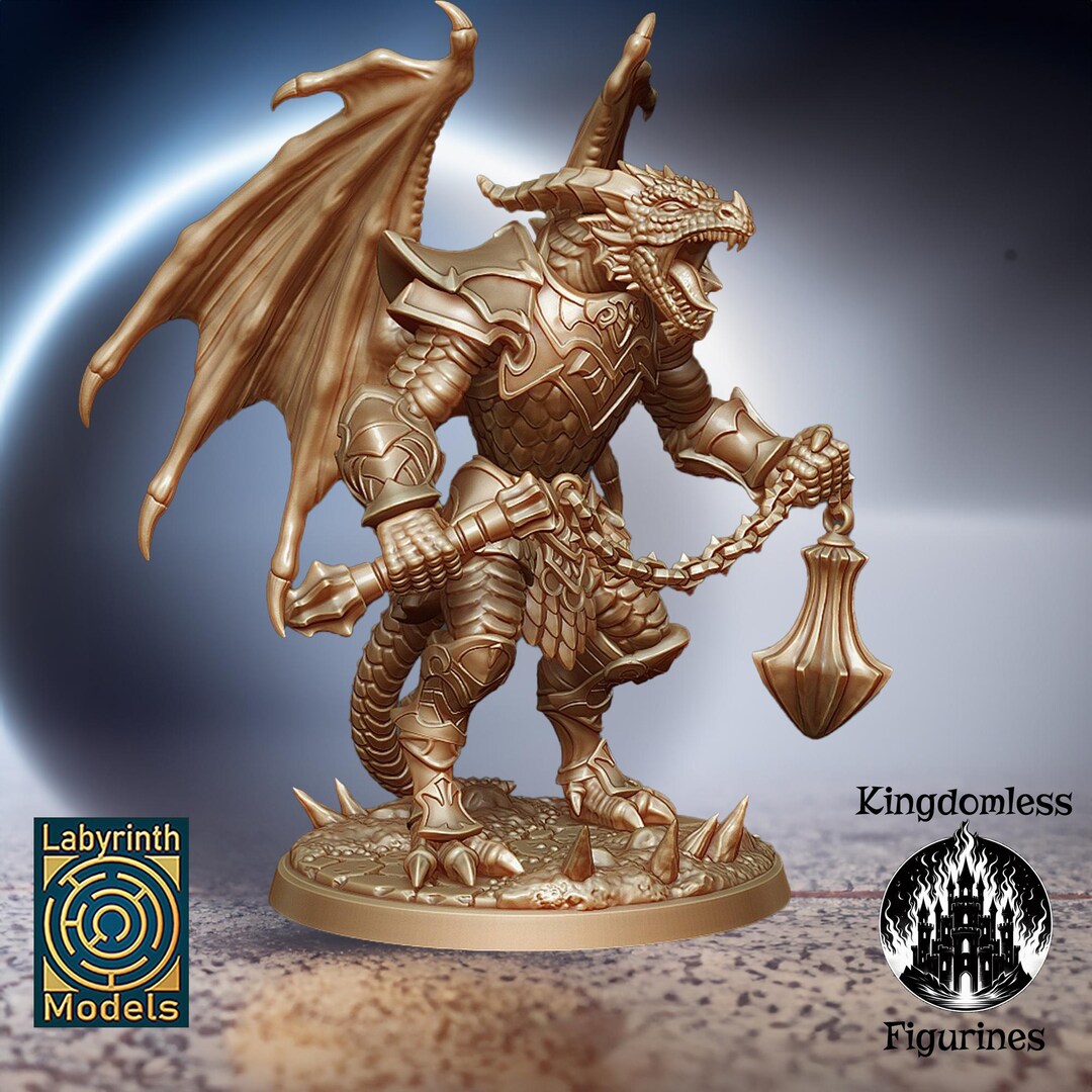 Dragon Champion Miniature: Resin Tabletop RPG Figurine, Dnd Pathfinder ...