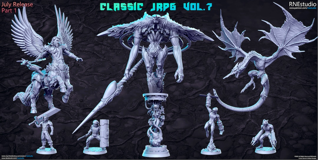 Classic JRPG Vol 7 Full Set Dnd Miniature, Tabletop RPG Dnd Mini, D&D Figurines, Fantasy Gaming ...