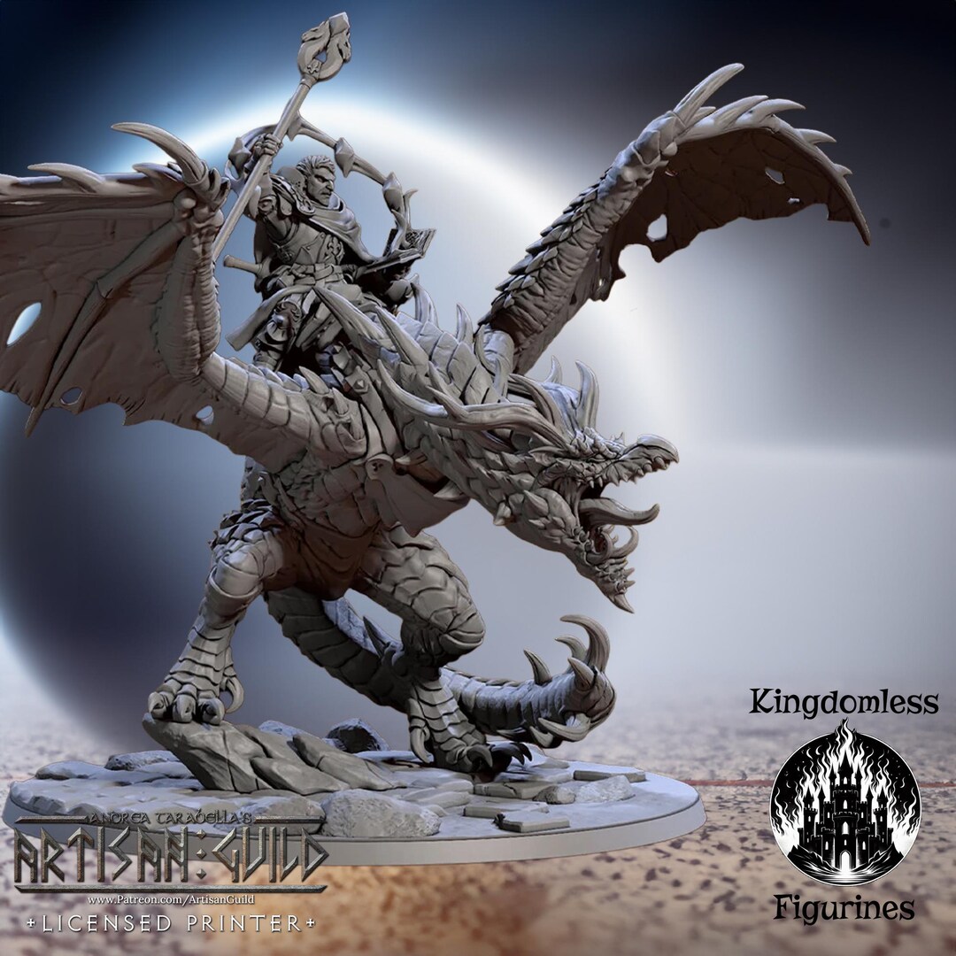 Wyvern Queen Rider Miniature, Artisan Guild Dnd Tabletop RPG Figure - Etsy