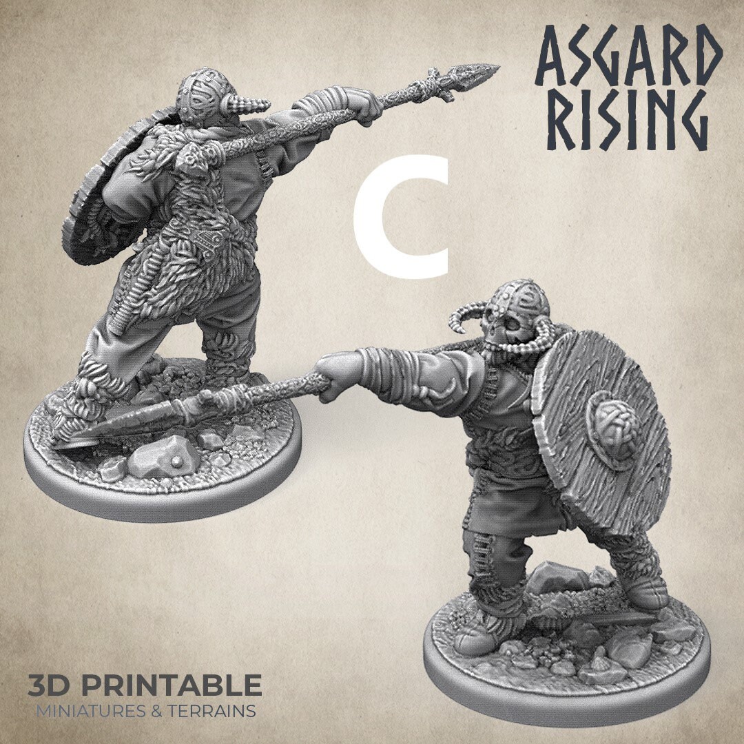 Viking Shieldmen DND Miniature Dnd Tabletop RPG Mini D&D - Etsy