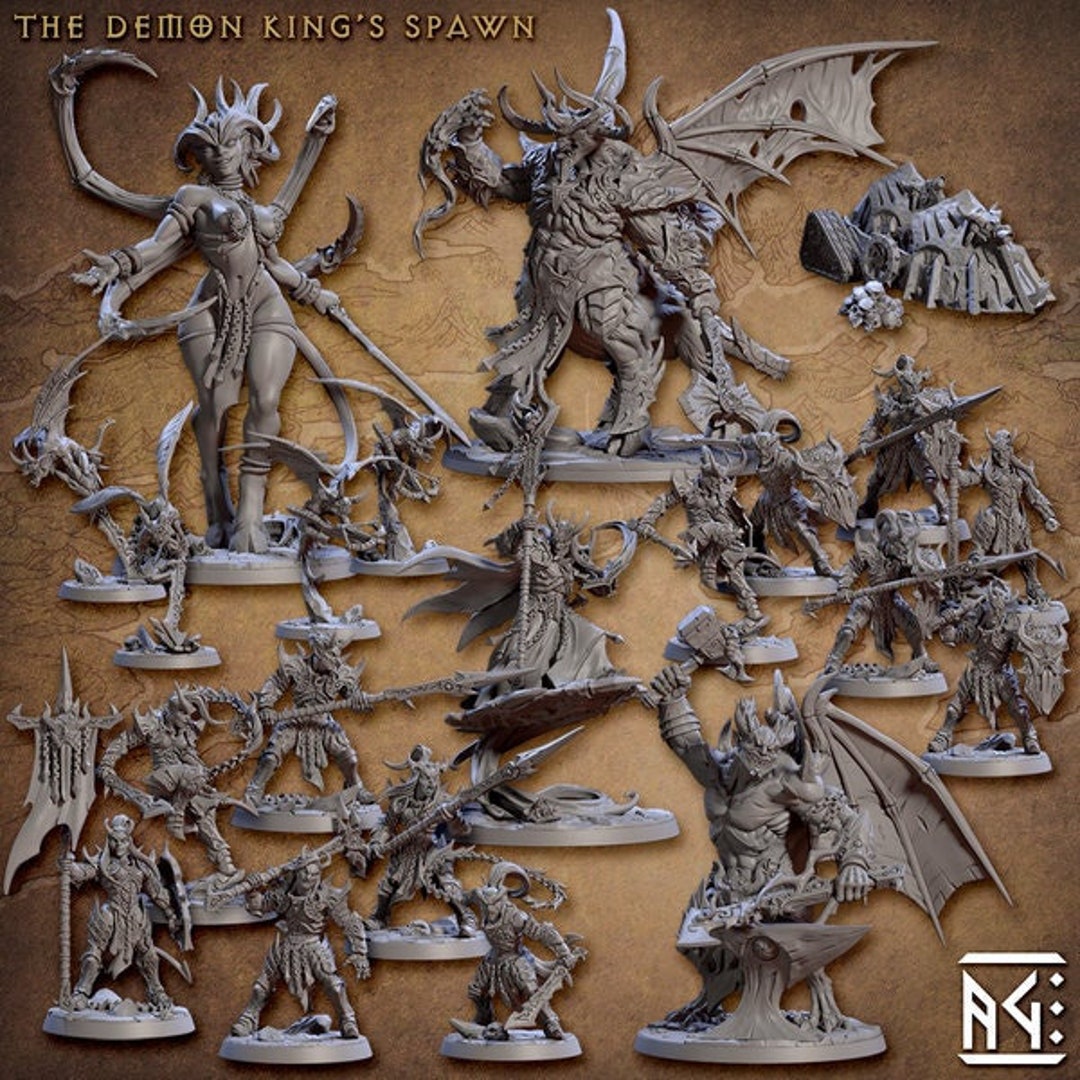 The Demon King Spawn Full Set Dnd Miniature Tabletop RPG Dnd Mini D&D ...