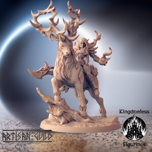 Wood Elf Mage Stag Rider Dnd Miniature | Tabletop RPG Mini | D&D ...