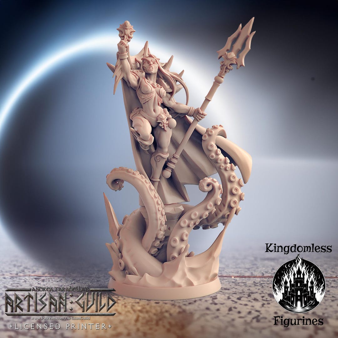 Sea Elf Priestess Miniature Dnd Rpg Figurine Artisan Guild Etsy