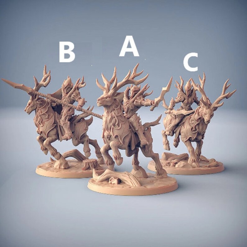 Elf Knight Stag Rider Miniature | Modular Dnd RPG Figurine, Artisan ...