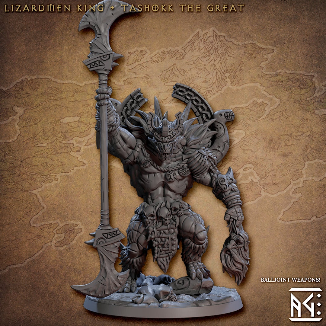 Lizard King Dnd Miniature | Tabletop RPG Dnd Mini | D&D Figurines for ...